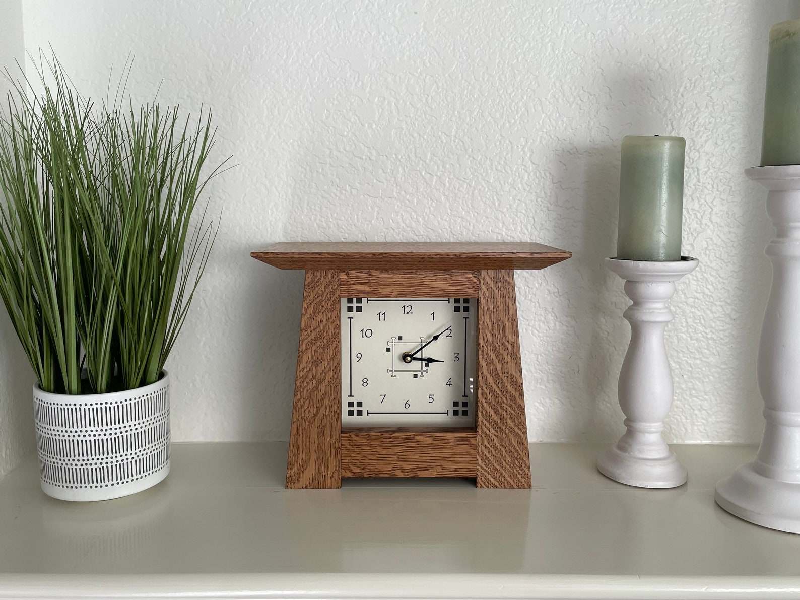 Mission/craftsman/arts & Crafts Mantle Clock - Etsy
