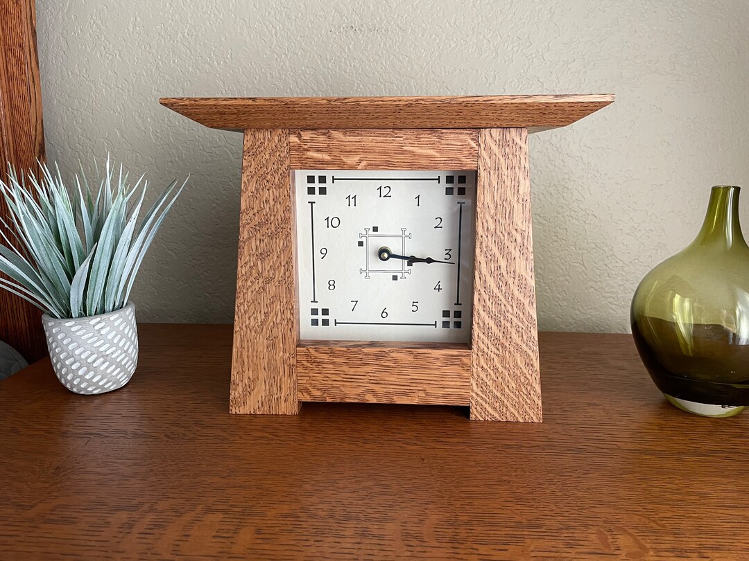 Mission/craftsman/arts & Crafts Mantle Clock - Etsy