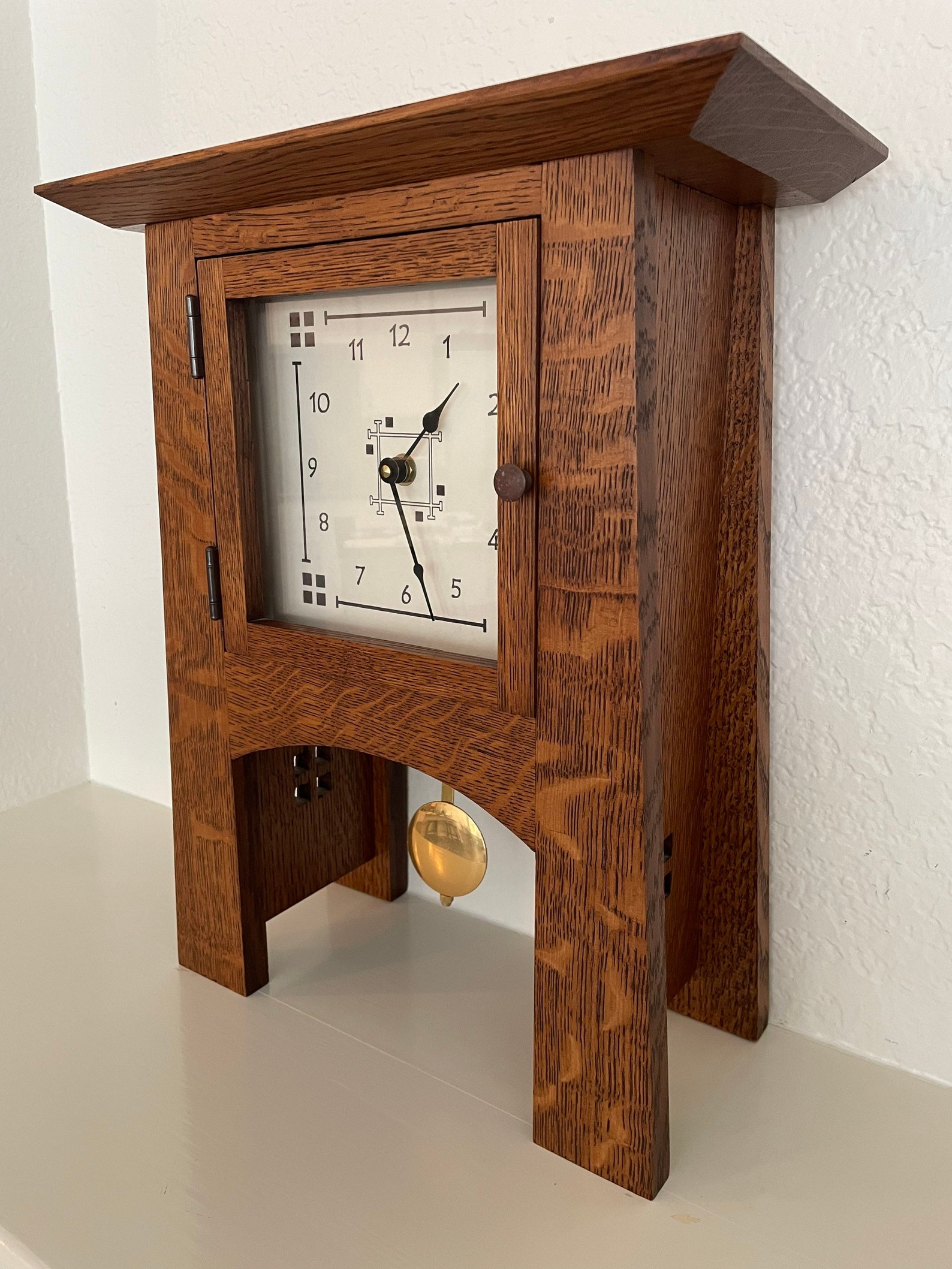 Mission/craftsman/arts & Crafts Arched Clock - Etsy