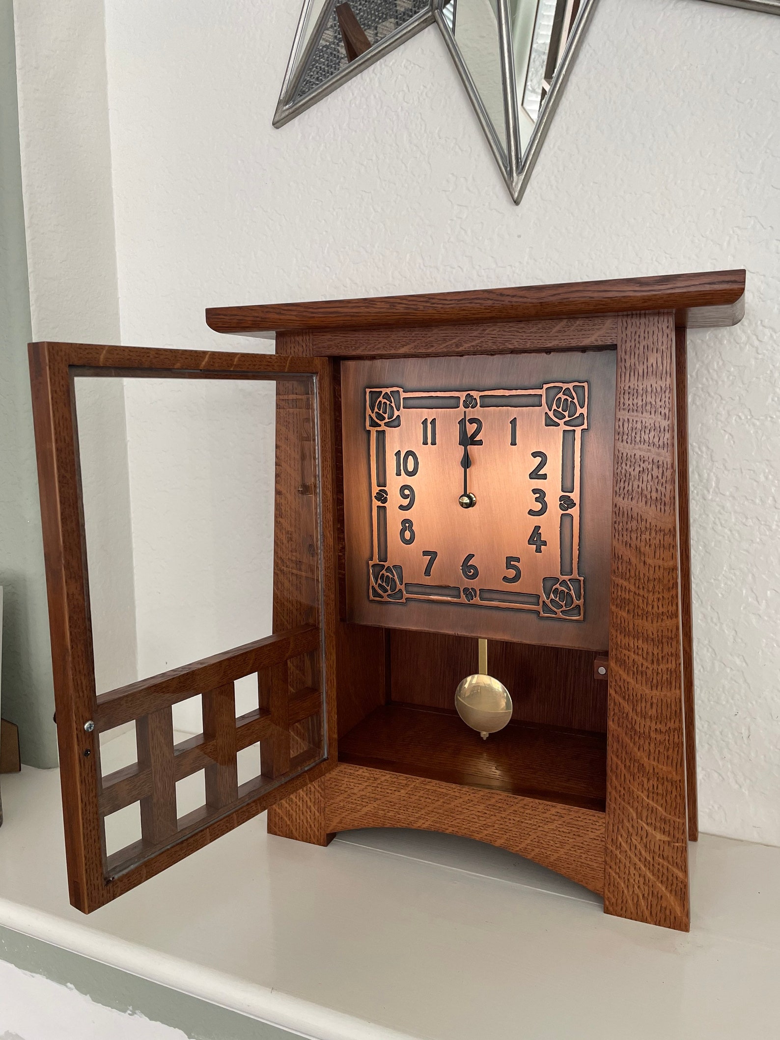 Mission/craftsman/arts & Crafts/8 Pane Tall Mantel Clock - Etsy