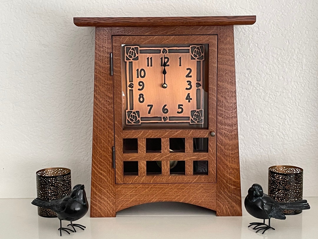 Mission/craftsman/arts & Crafts/8 Pane Tall Mantel Clock - Etsy