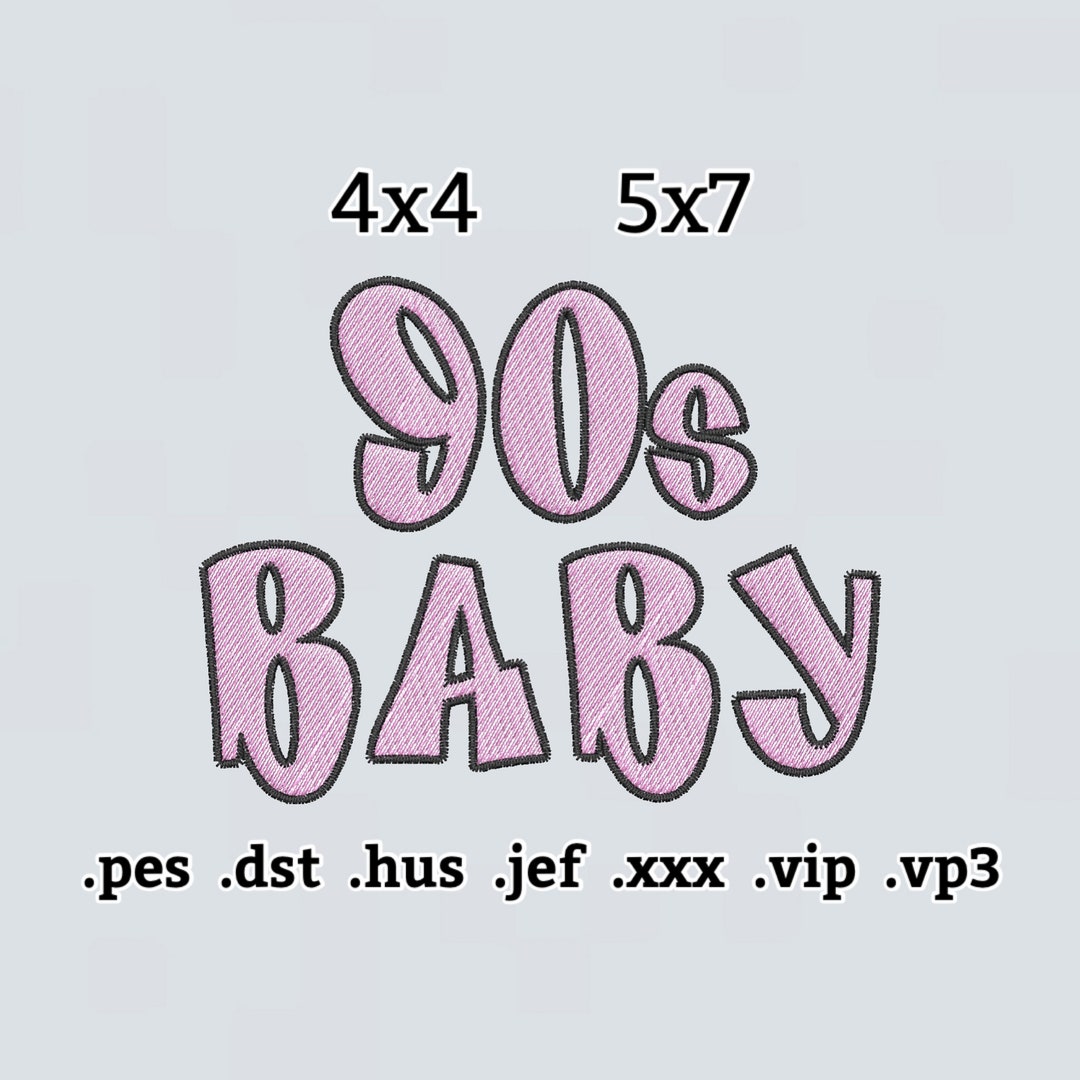 90's Baby Embroidery File Trendy Embroidery Design - Etsy