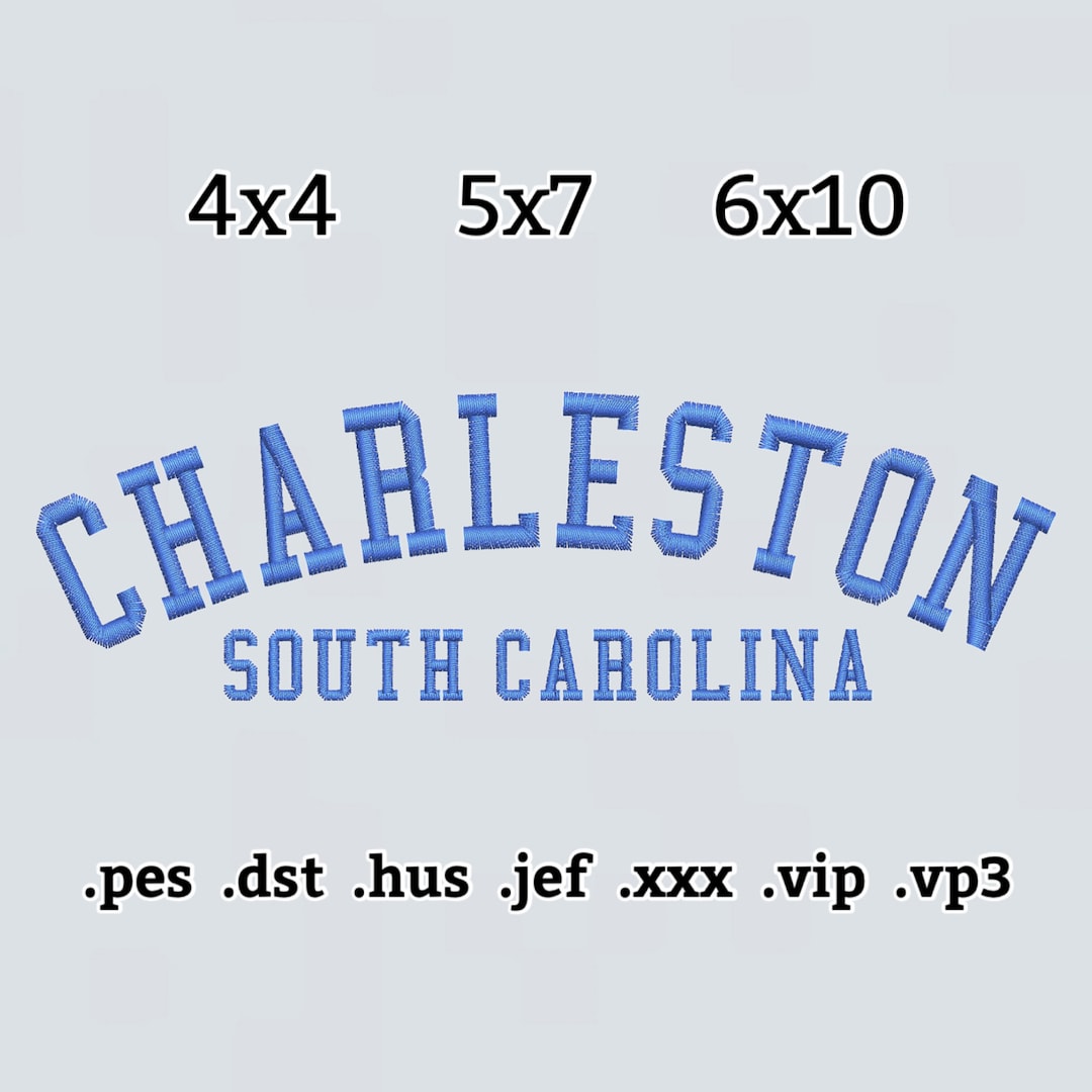 Charleston South Carolina Embroidery File, Instant Download - Etsy