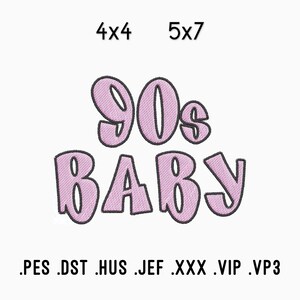 90's Baby Embroidery File, Trendy Embroidery Design, Instant Download ...