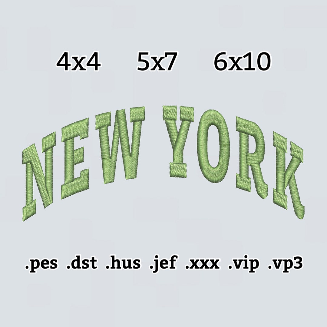 New York Embroidery File, New York Embroidery Design, Instant Download ...
