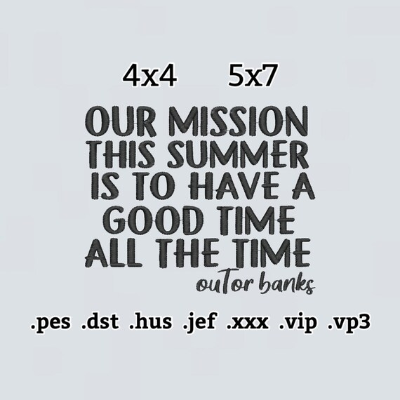 Outer Banks Embroidery File Embroidery Design Quotes - Etsy