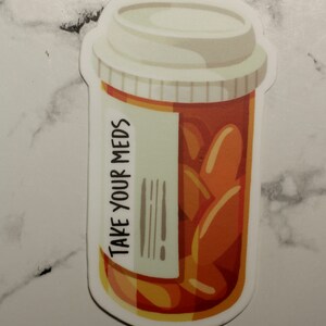 Pill Case With Reminder to Take Medication Sticker | Vinyl Die Cut ...