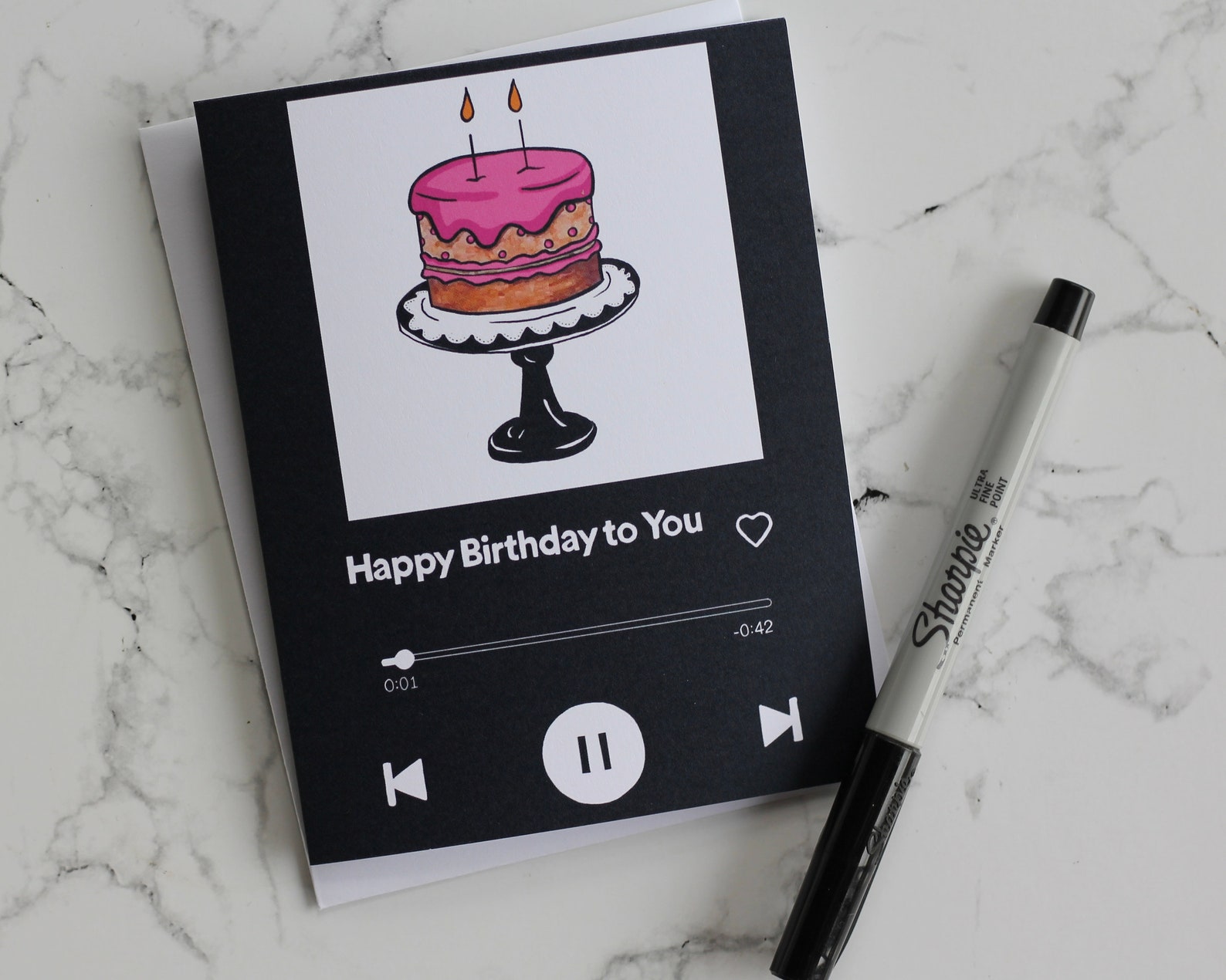 Graphic Spotify Happy Birthday to You Song on a Birthday Card With ...