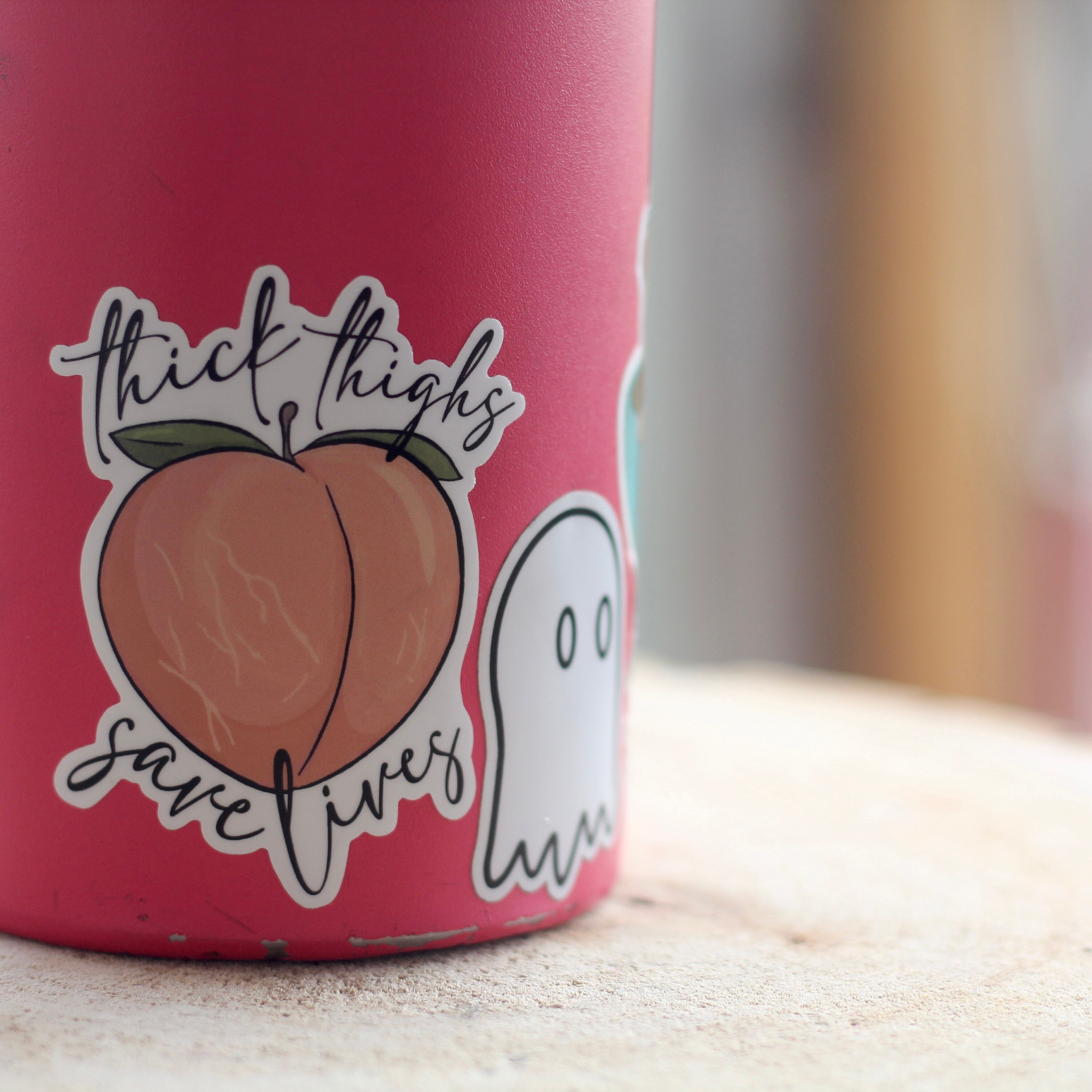 Thick Thighs Save Lives Sticker Vinyl Die Cut Sticker Illustrated Art ...