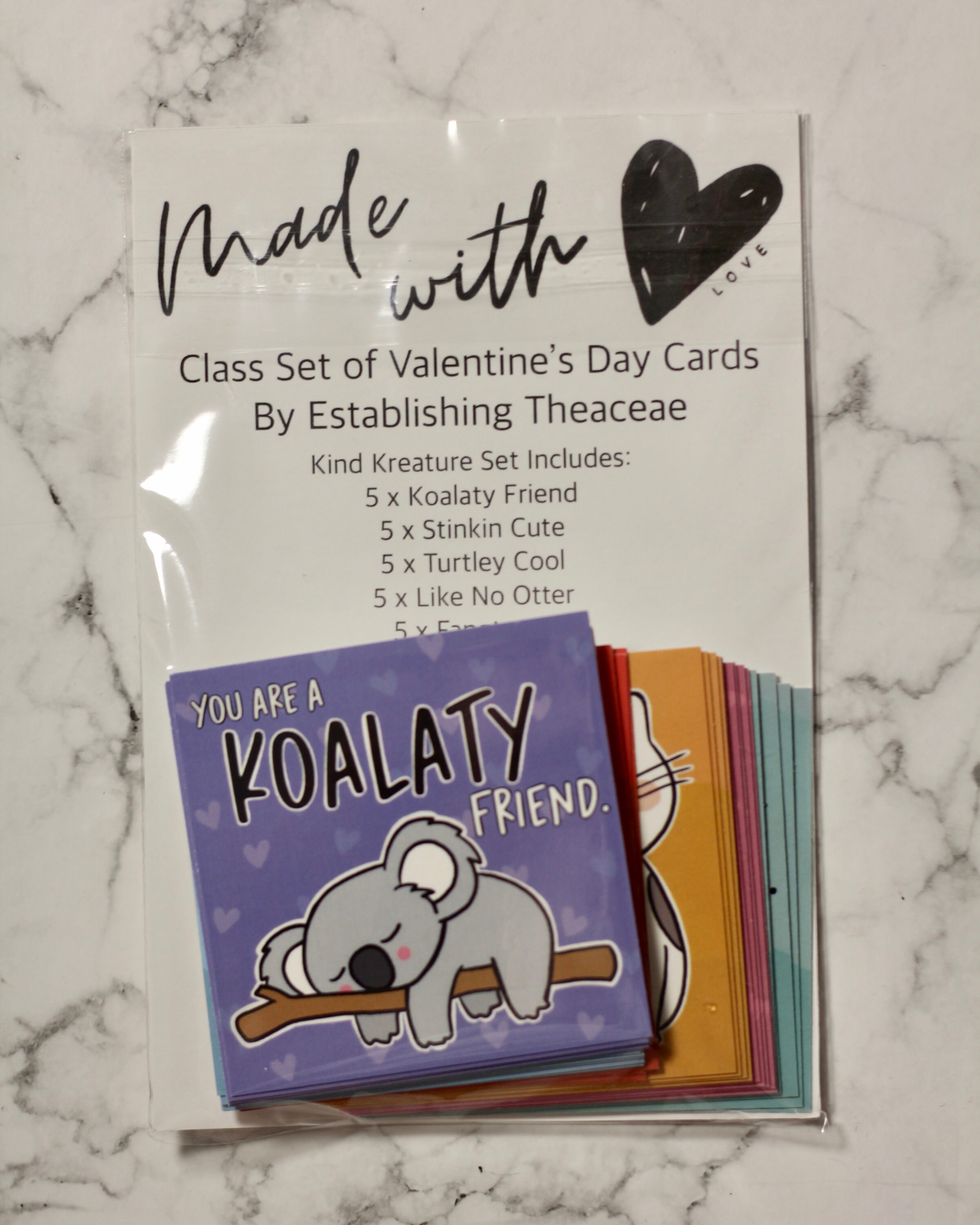 Class Set of Valentines Day Cards for Kids With to and From Backs 30 ...
