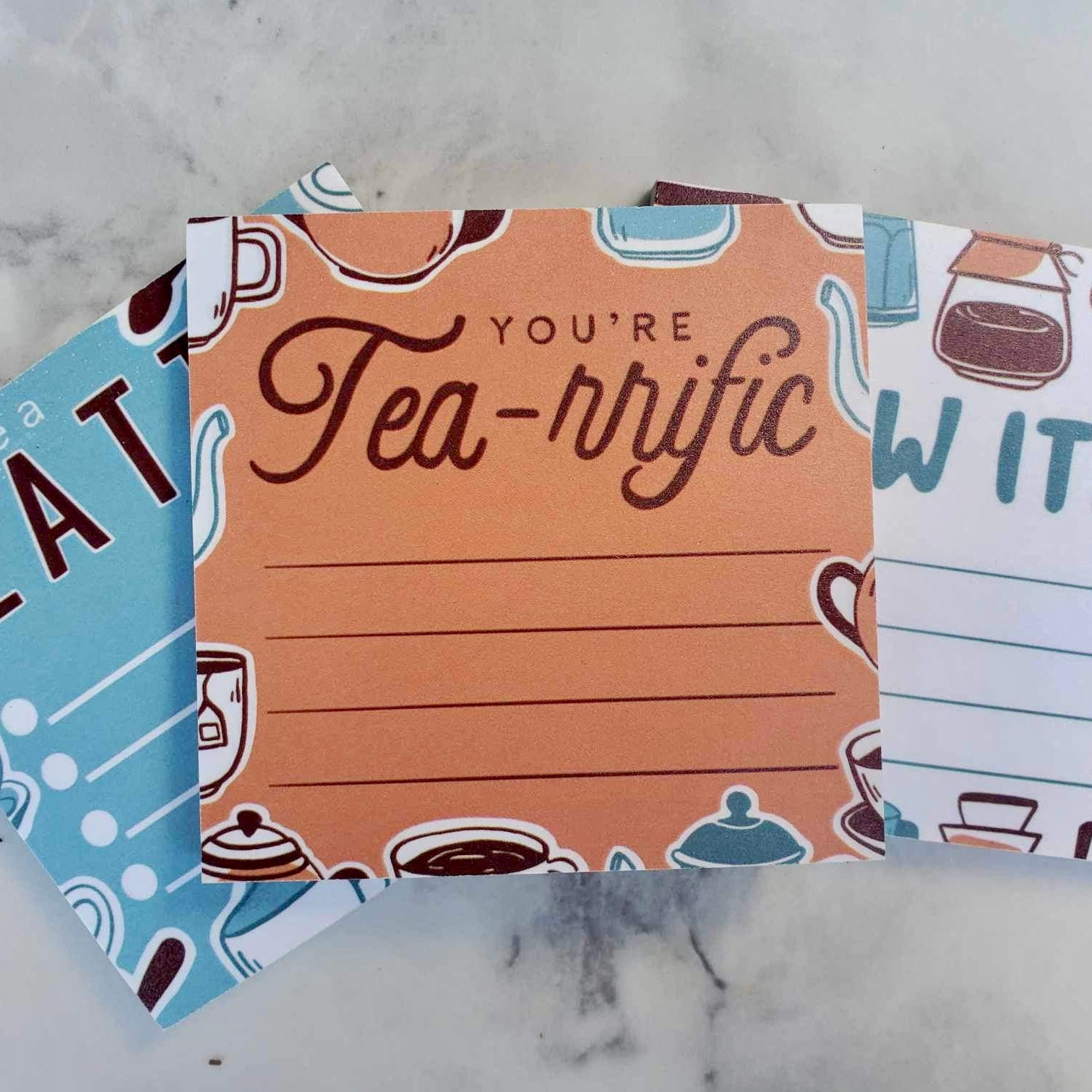 Coffee Tea Cafe Themed Sticky Notes Latte to Do Tea-rrific Cute Sticky ...