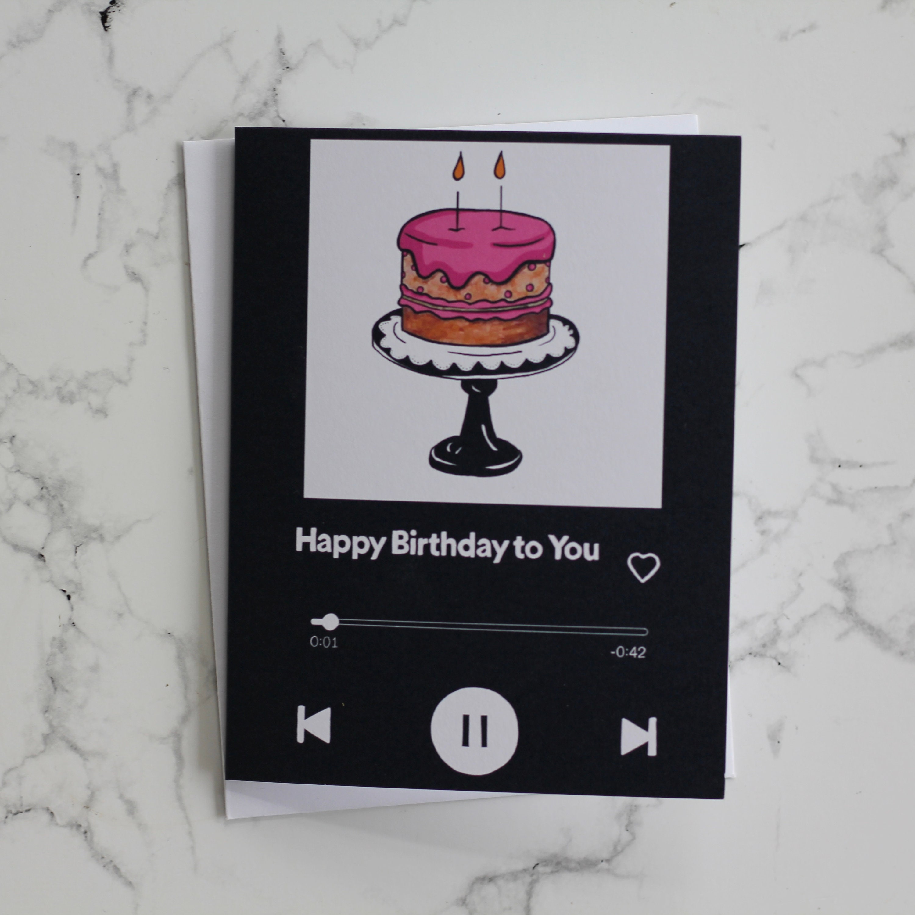 Graphic Spotify Happy Birthday to You Song on a Birthday Card With ...