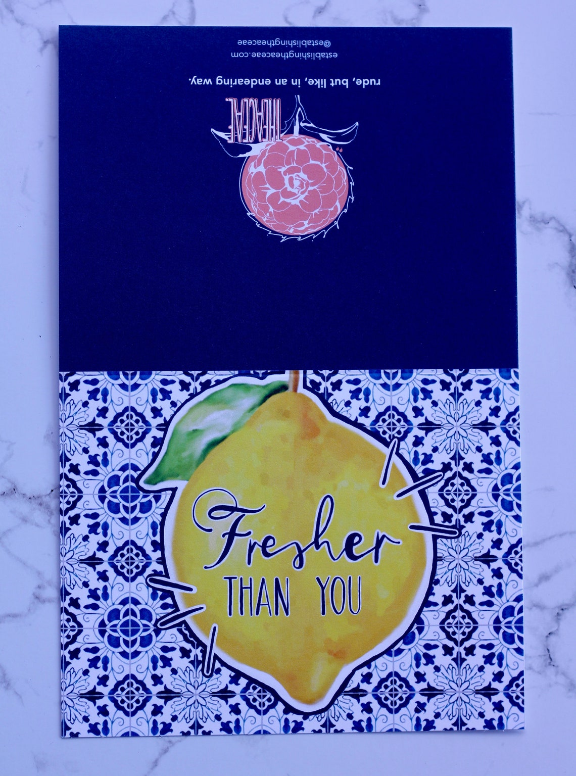 Graphic Lemon Greeting Card With Envelope Blank Inside - Etsy