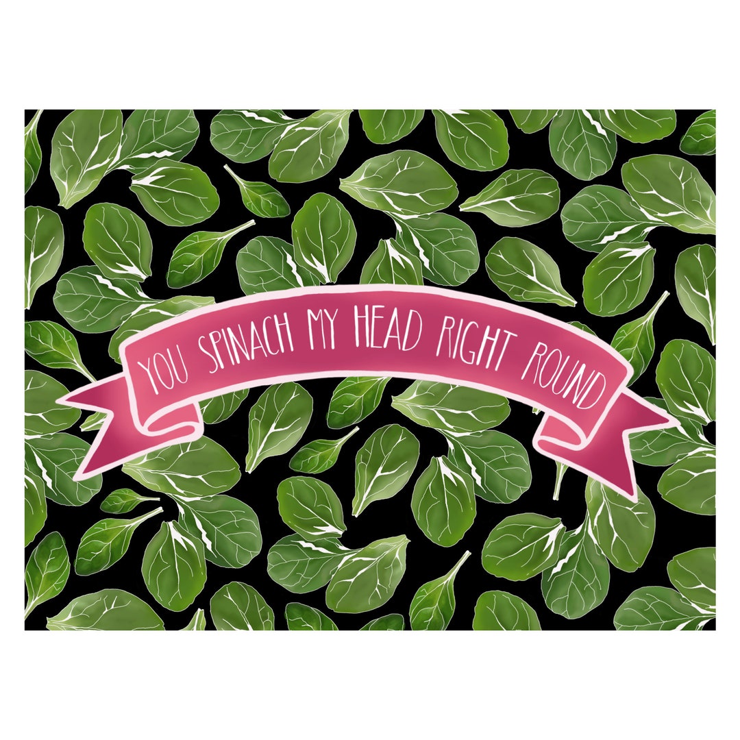 Graphic Spinach Greeting Card With Envelope - Blank Inside - Note Cards ...