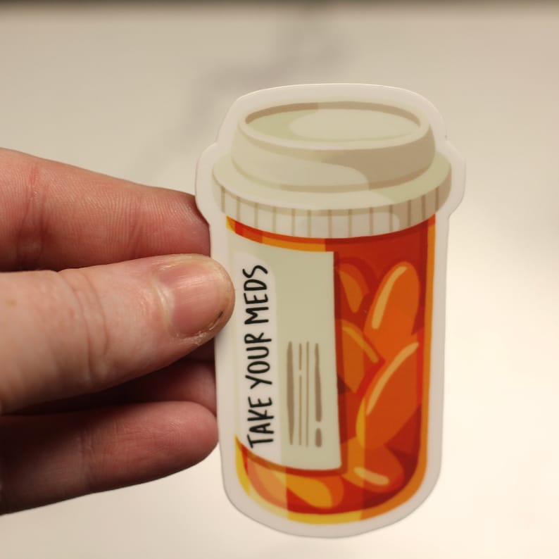Pill Case With Reminder to Take Medication Sticker Vinyl Die Cut ...