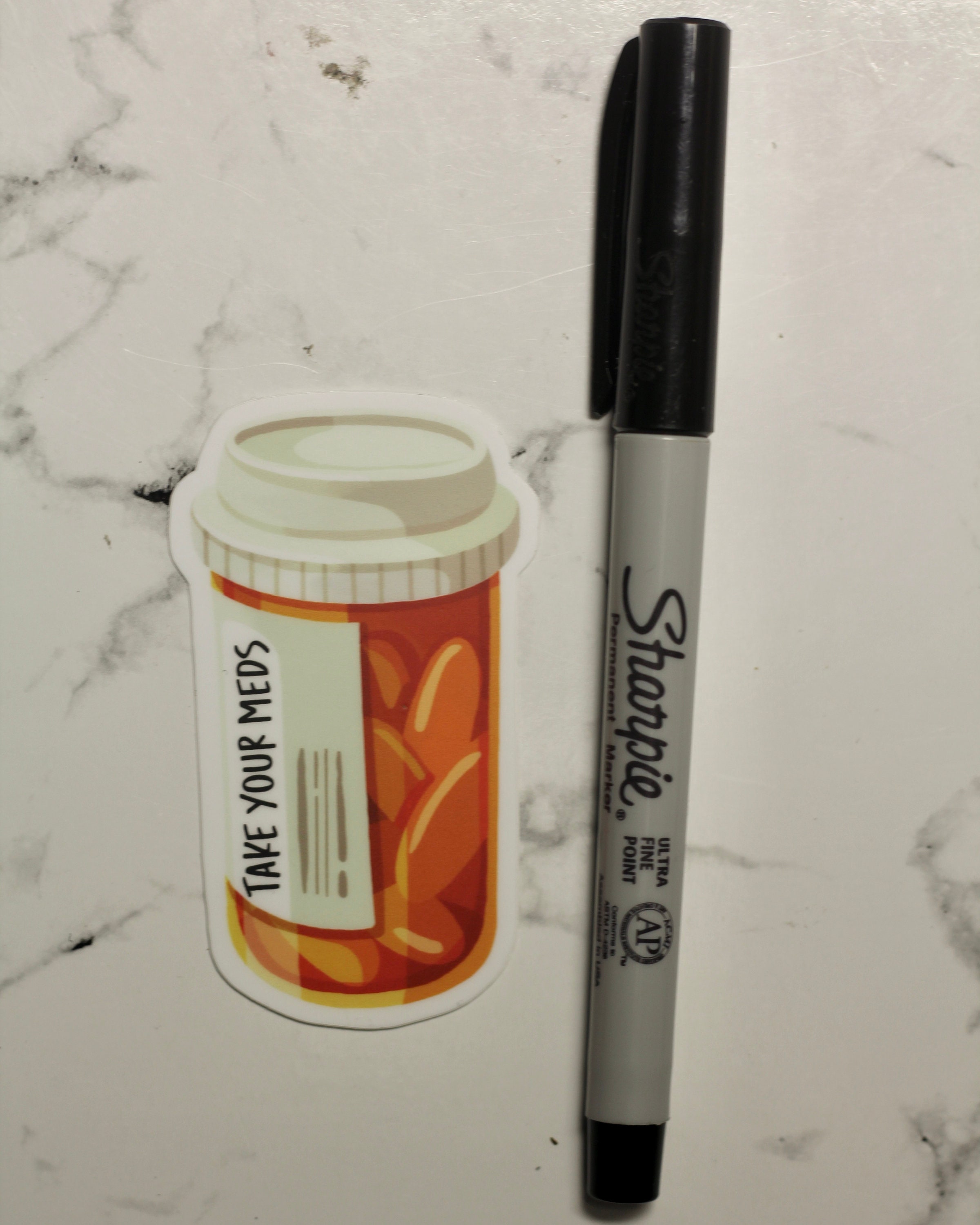 Pill Case With Reminder to Take Medication Sticker Vinyl Die Cut ...