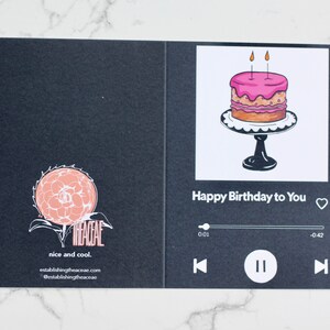 Graphic Spotify Happy Birthday to You Song on a Birthday Card With ...