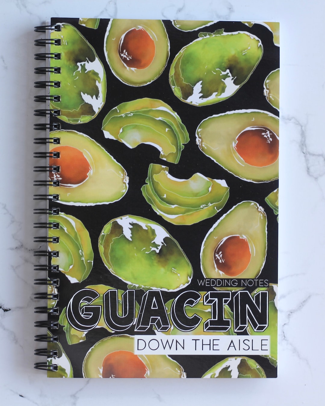 Wedding Notes: Guacin Down the Aisle Avocado Notebook Spiral Notebook ...