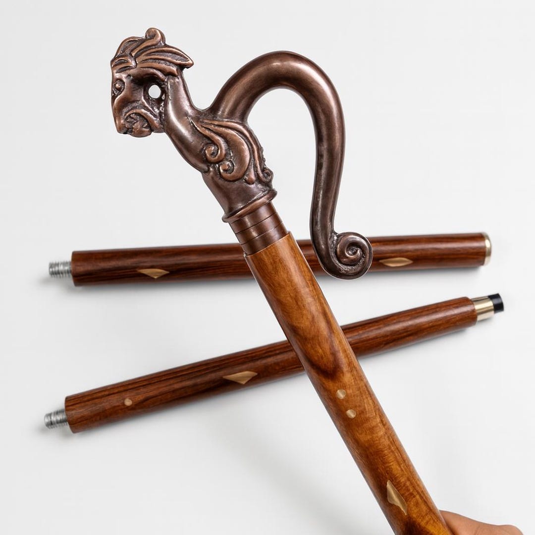 Handcrafted Wooden Personalized Walking Stick Antique Style Handle Cane ...