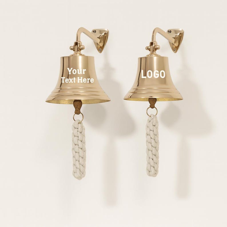 Personalized Brass Bell | Custom Engraved Wall Bell | Nautical Ship ...