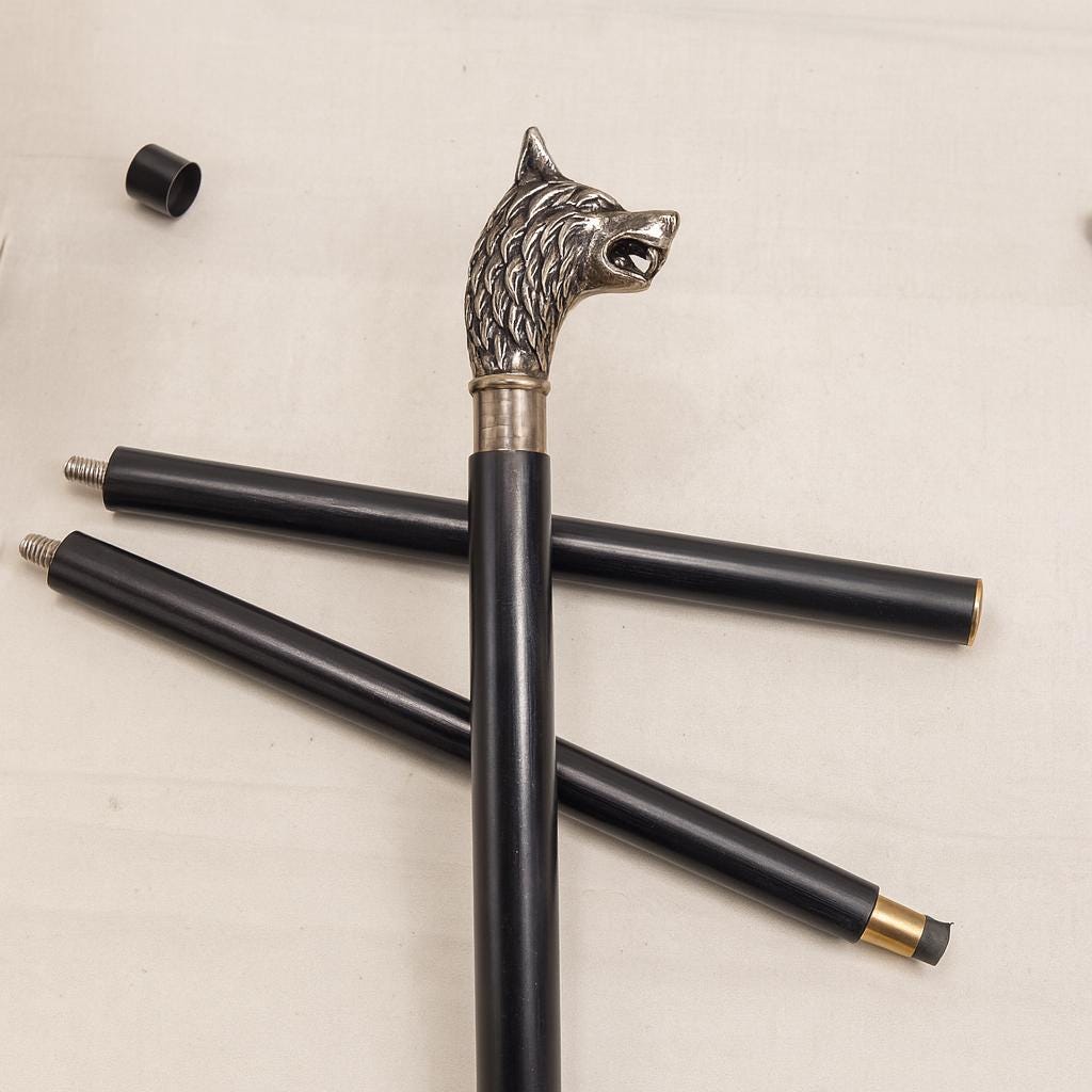 Wolf Head Cane Handle