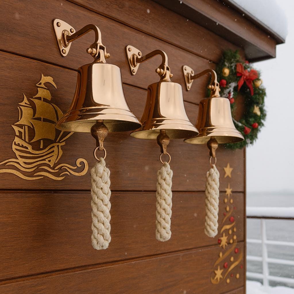 Personalized Brass Bell | Custom Engraved Wall Bell | Nautical Ship ...