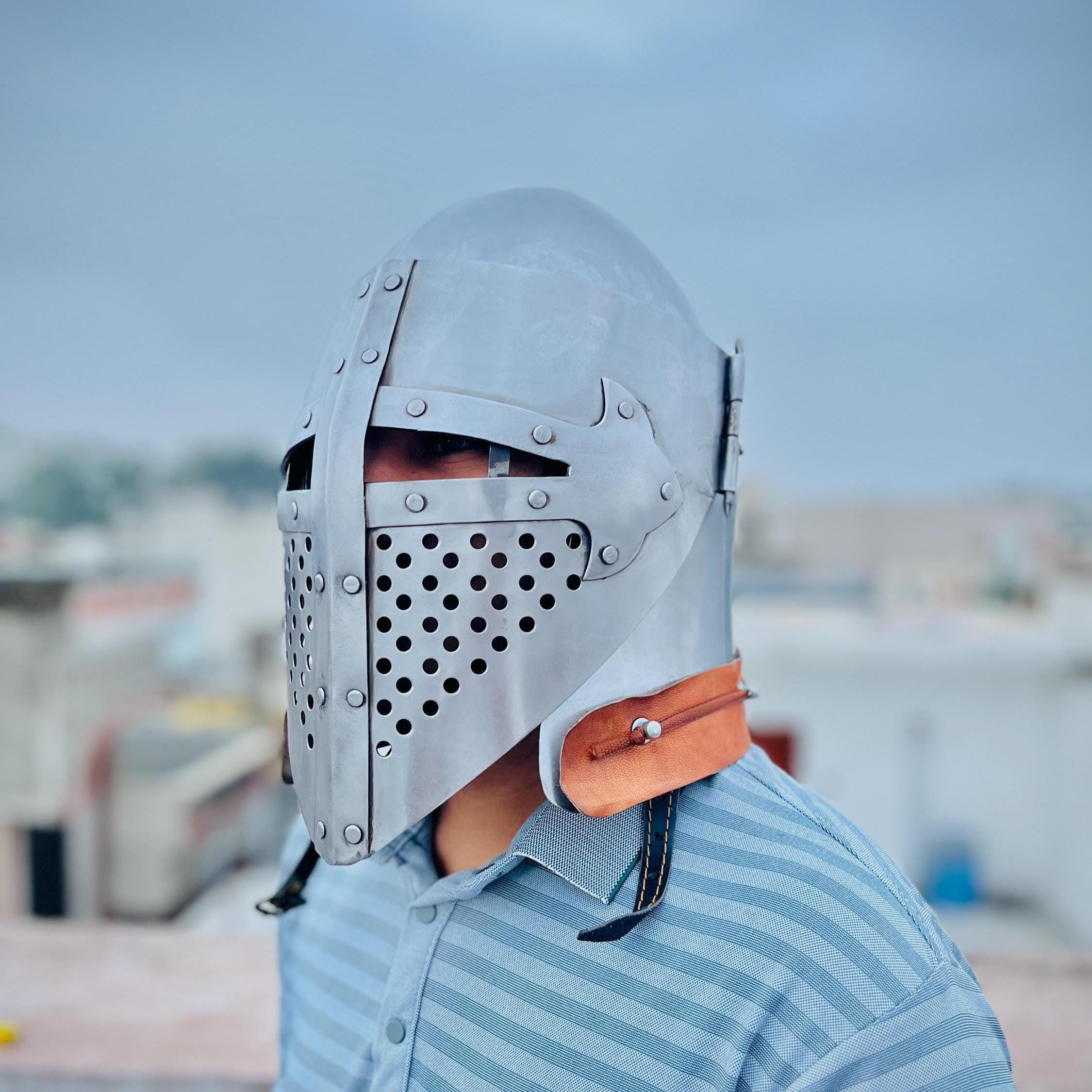 Medieval Bascinet Helmet | Knight Armor | Buhurta Battle Ready Helmet ...