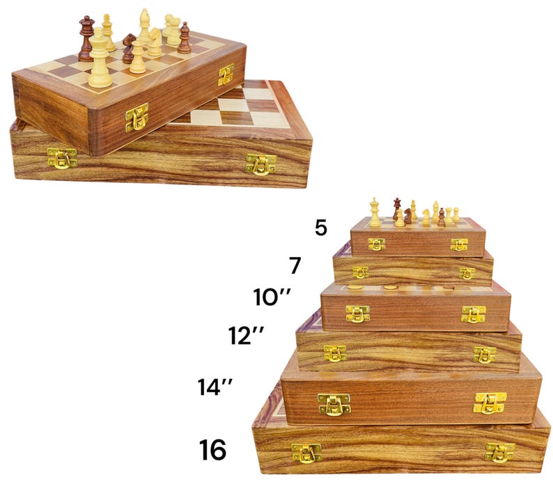 Personalized Wooden Chess Set- Handmade and Engraved Chess Gifts + FREE ...