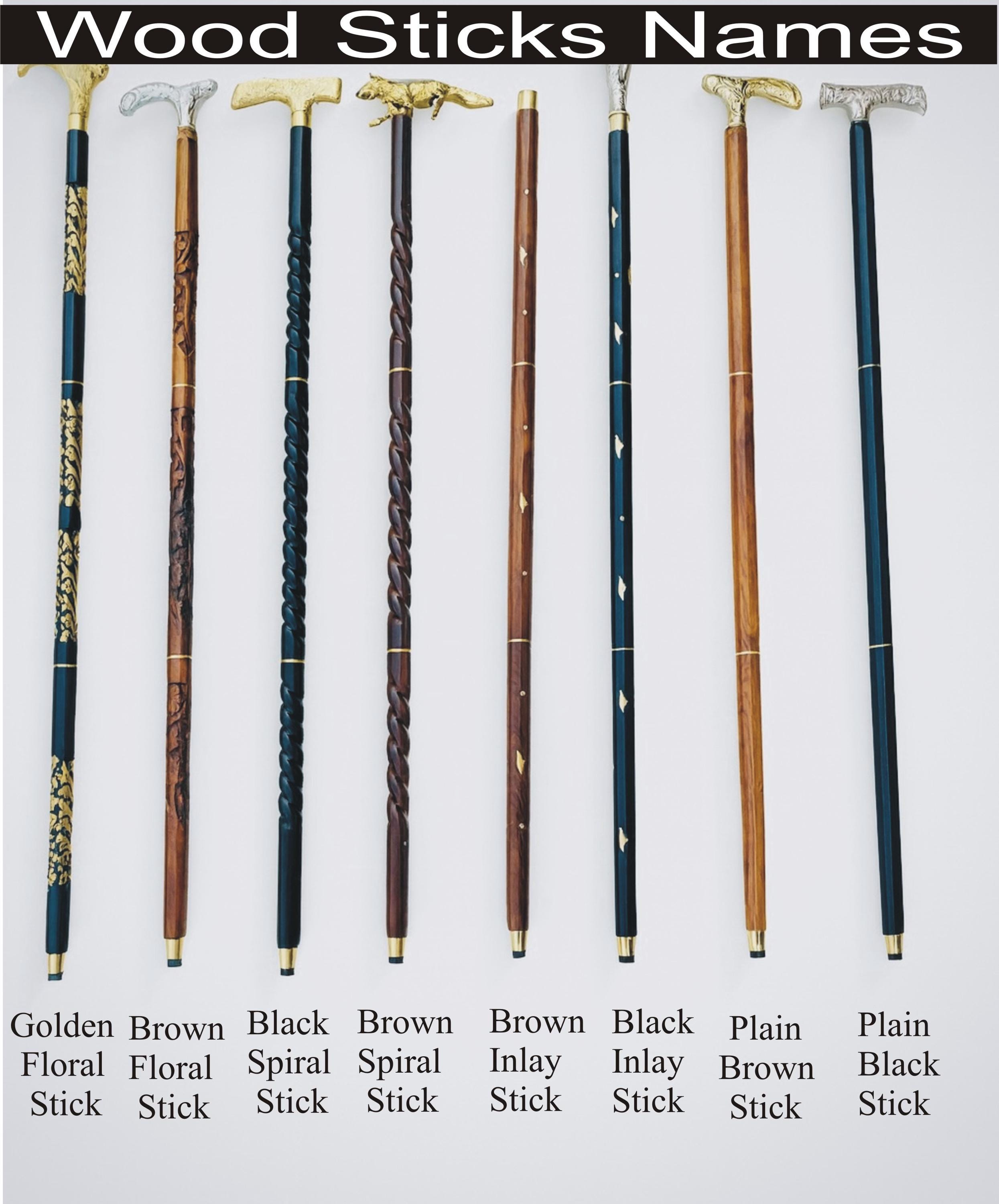 Black Raven Walking Cane, Personalized Solid Wood Walking Stick for Men ...