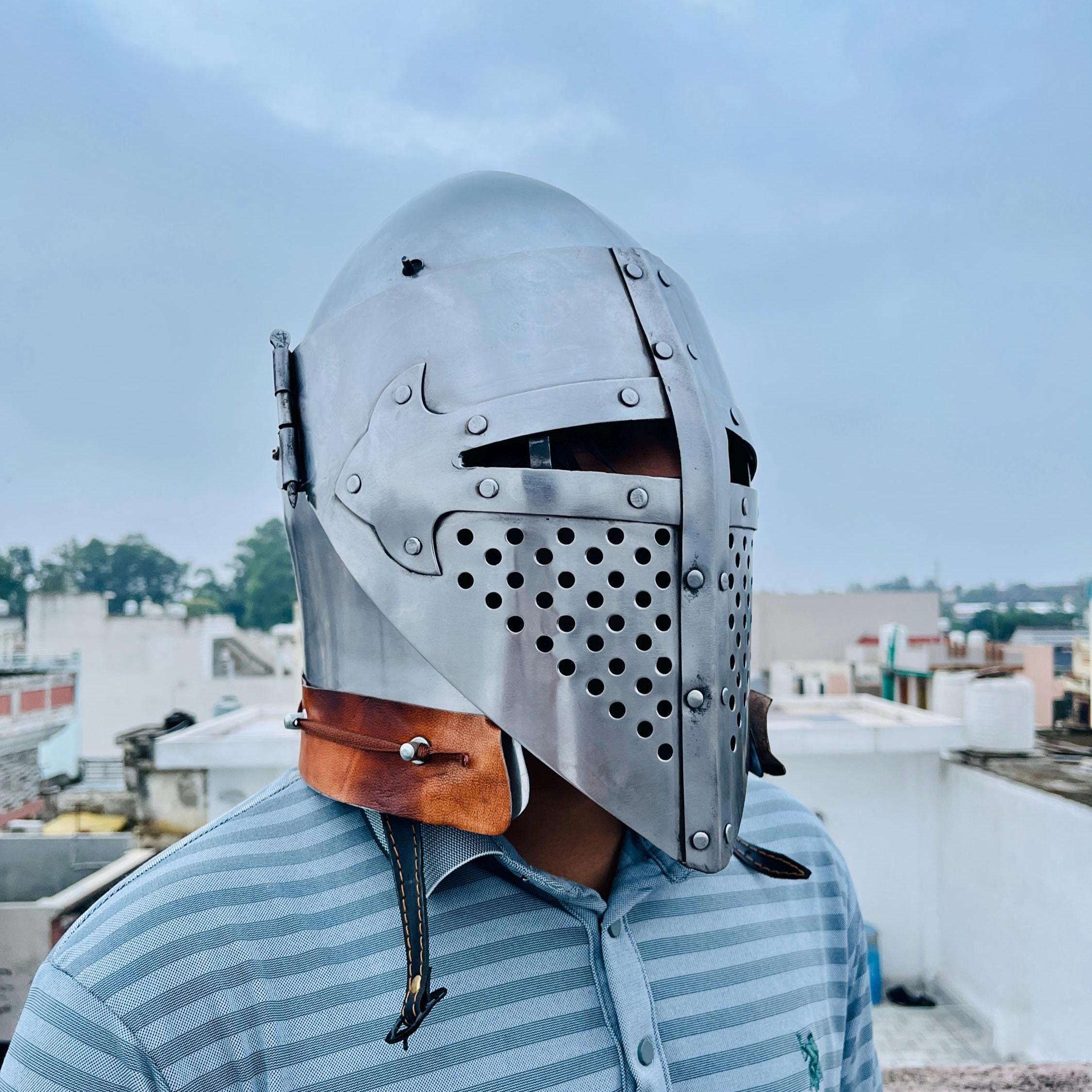 Medieval Bascinet Helmet | Knight Armor | Buhurta Battle Ready Helmet ...