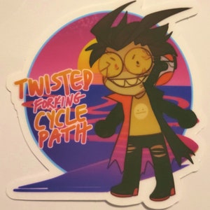 Zib 3" Clear Invader Zim Sticker "twisted Forking Cycle Path" - Etsy