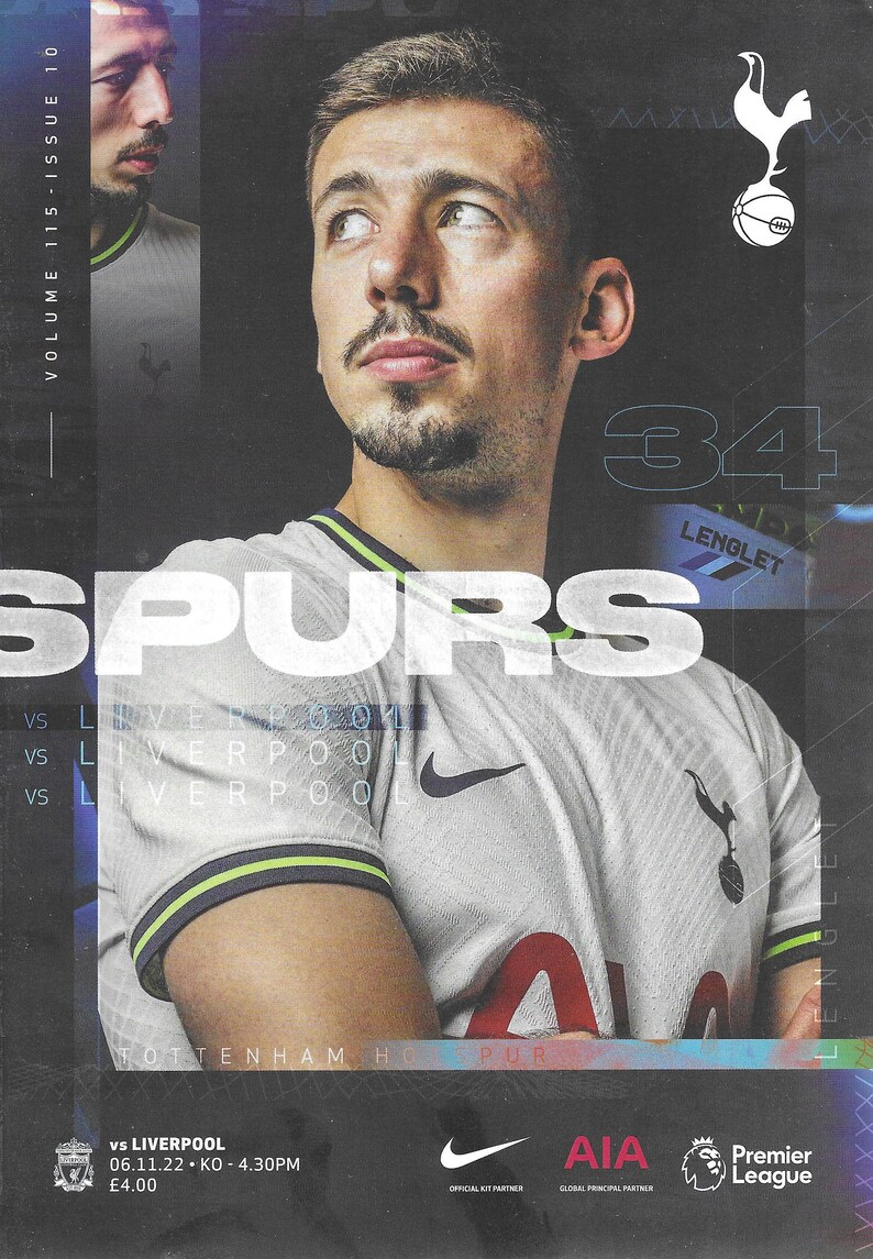 Tottenham Hotspur V Liverpool Programme 6th November 2022 - Etsy