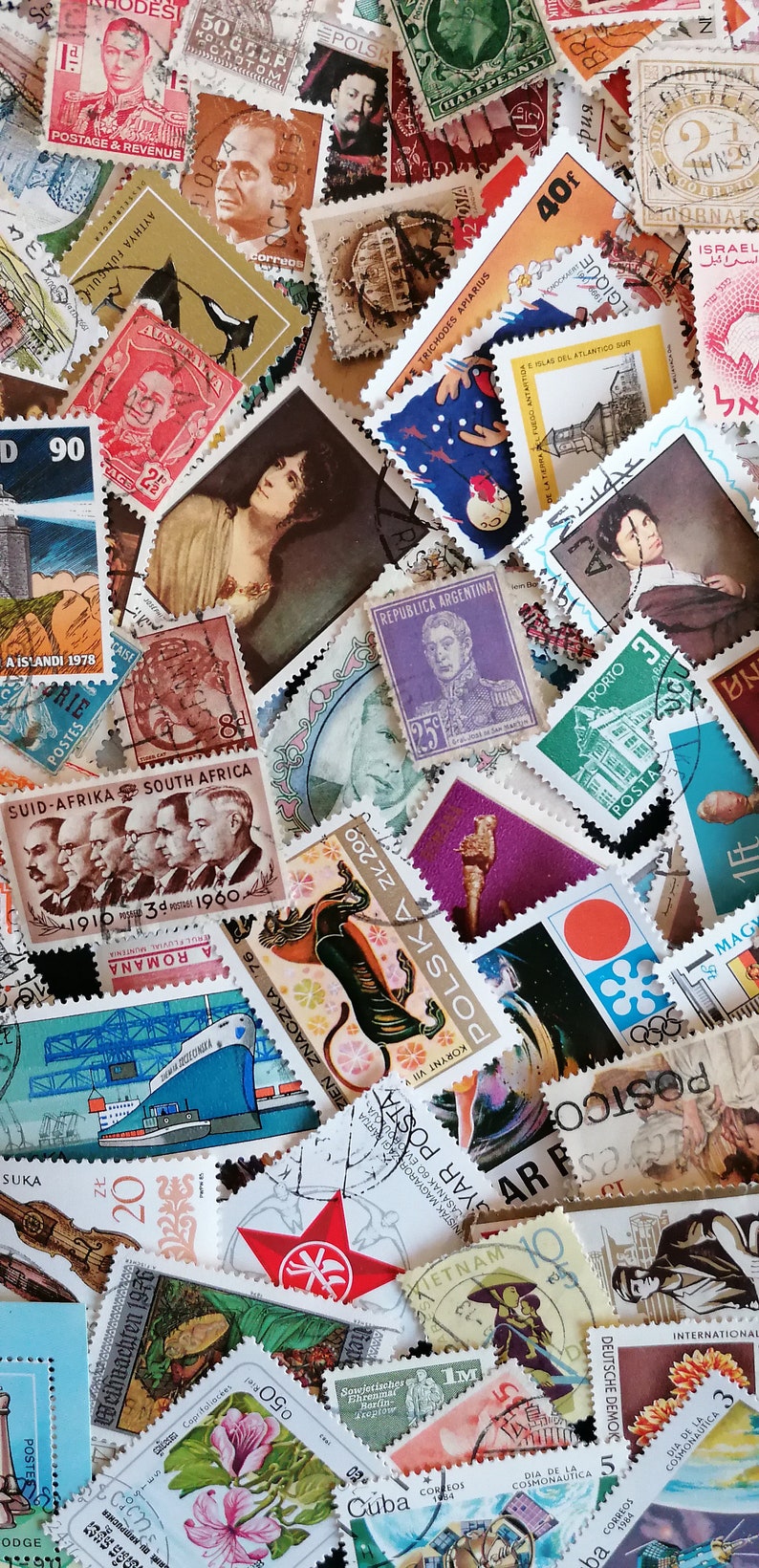 World Postage Stamps, Random Used Vintage World Postage Stamps Postal ...