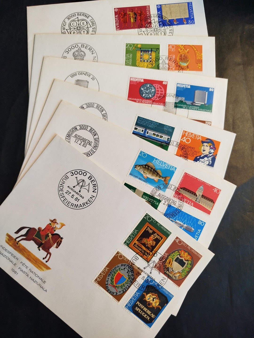 Postage Stamps. Switzerland FDC. Helvetia Rare, Vintage FDC. Philately ...