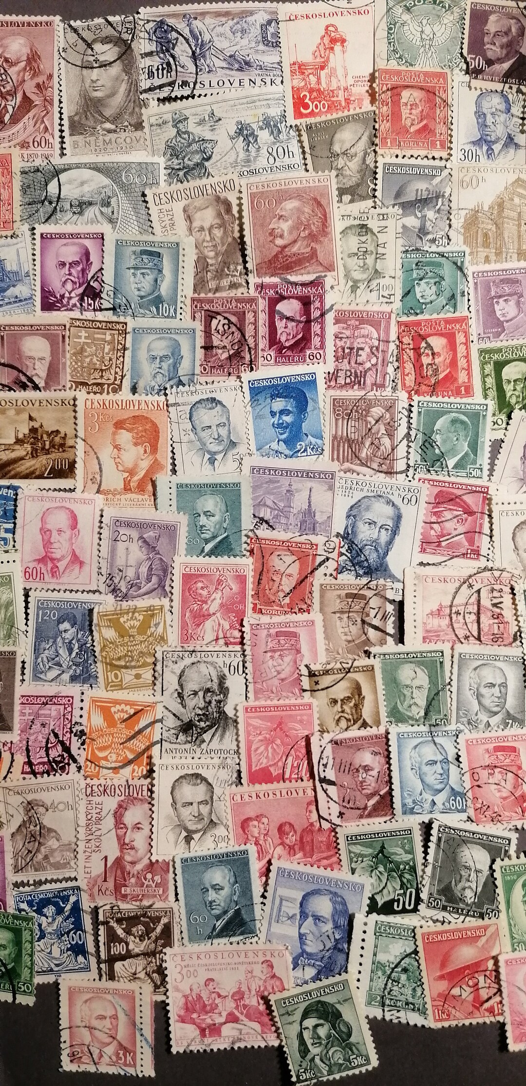 Postage Stamps. Czechoslovakia 100 Stamps MIX . Vintage Timbres ...