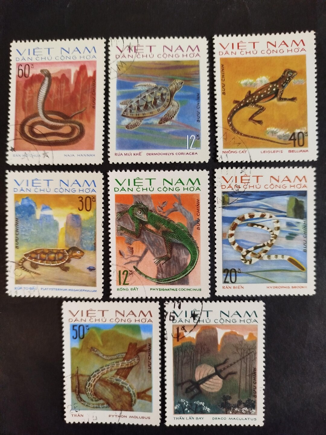 Postage Stamps. Viet Nam 1975, Reptiles. Vintage Timbres. Philately ...