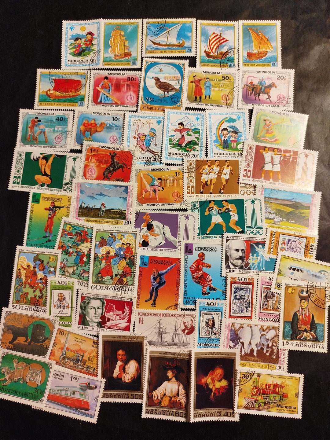 Postage Stamps. Mongolia Postage Stamps. Thematic Postage Stamps Mix ...