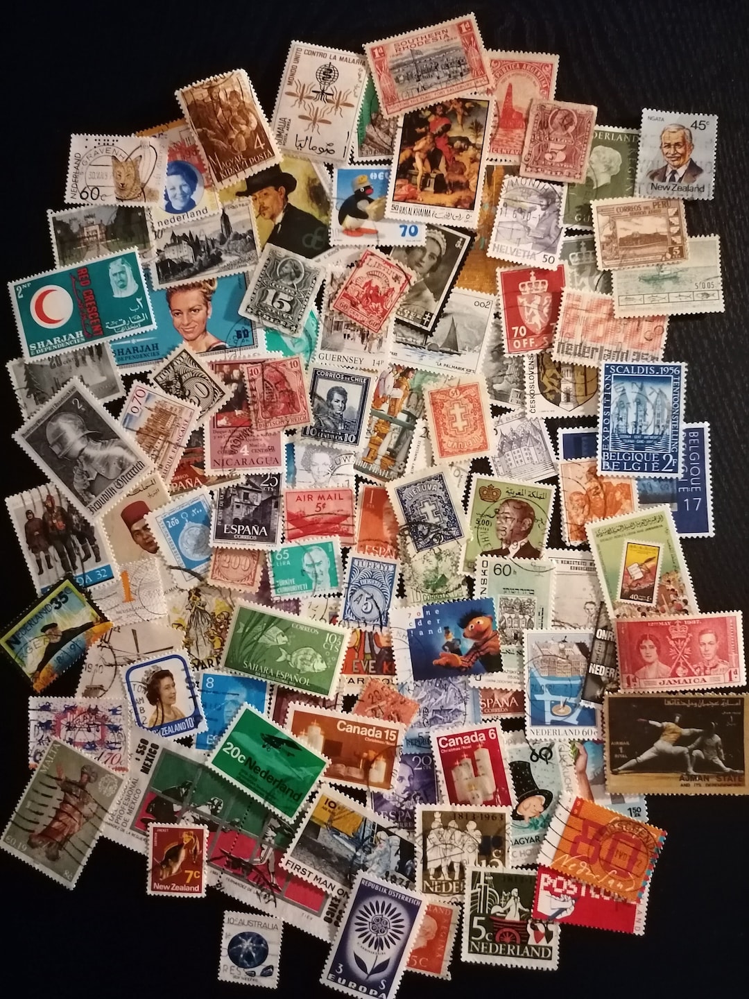 Vintage Postage Stamps Mystery Lot • Random Worldwide Stamps Grab Bag ...