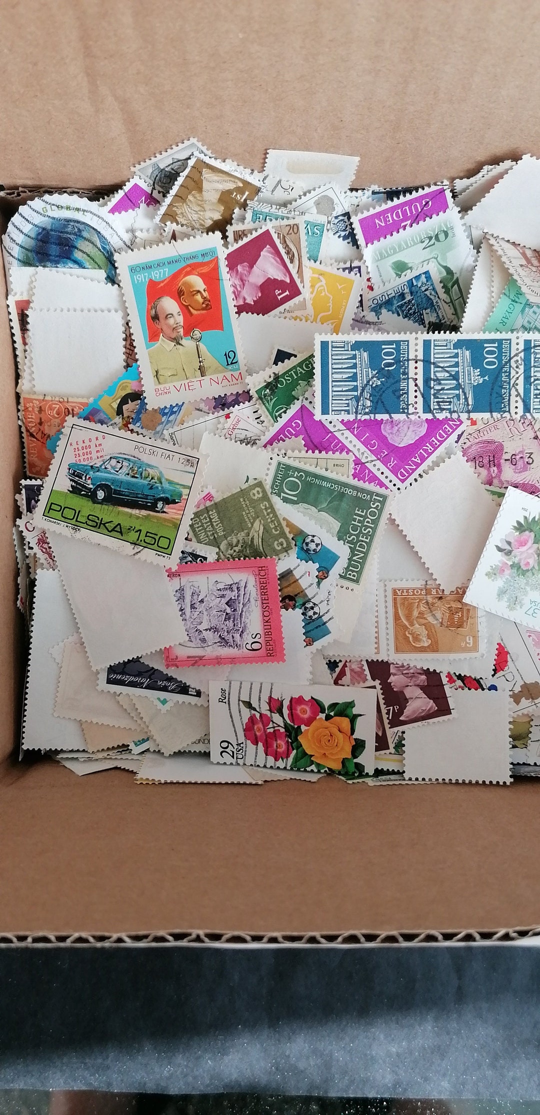 Postage Stamps. 480 G of Paper Postage Stamps, Random Used Vintage ...