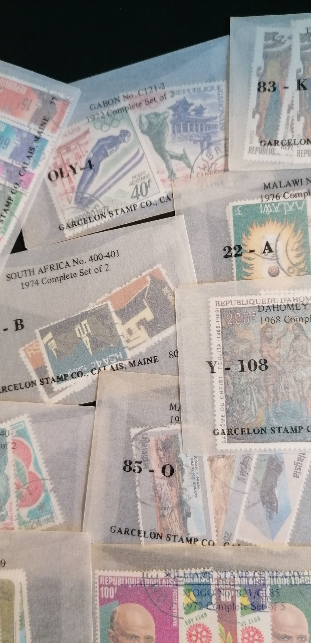 World Postage Stamps. 10 Complete Series of Stamps. Timbres. Philately ...