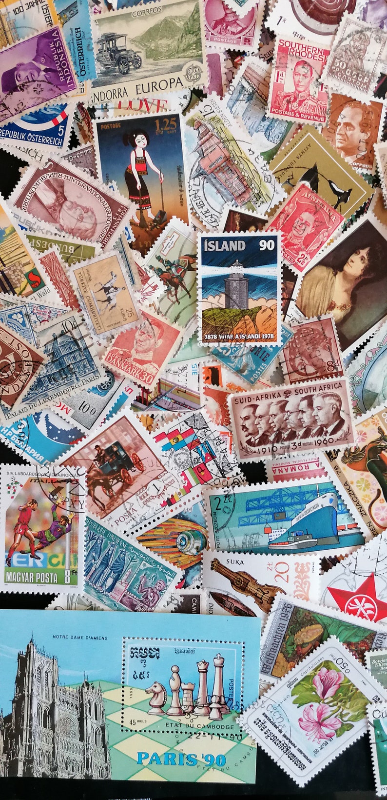 World Postage Stamps, Random Used Vintage World Postage Stamps Postal ...