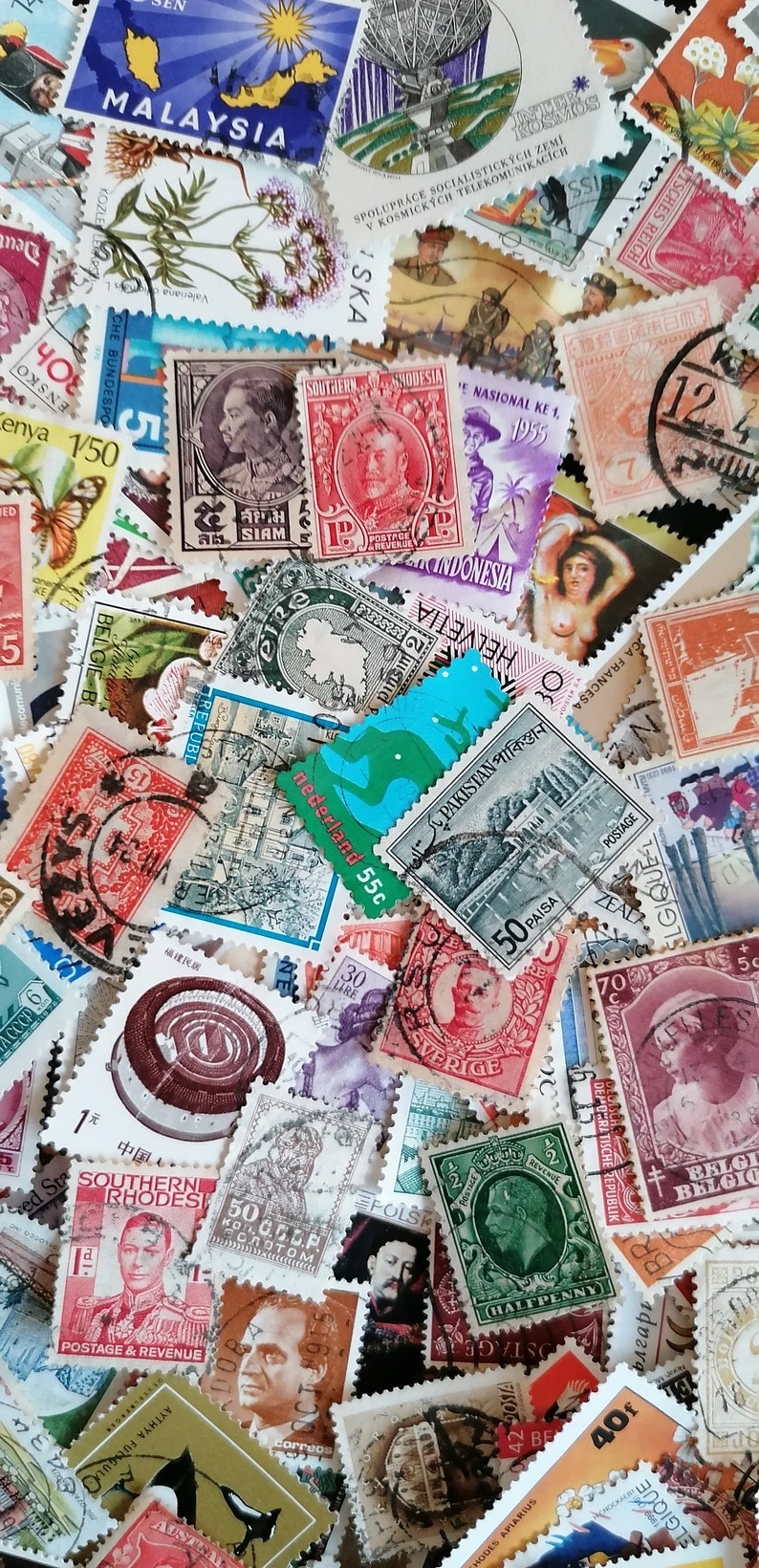 World Postage Stamps, Random Used Vintage World Postage Stamps Postal ...