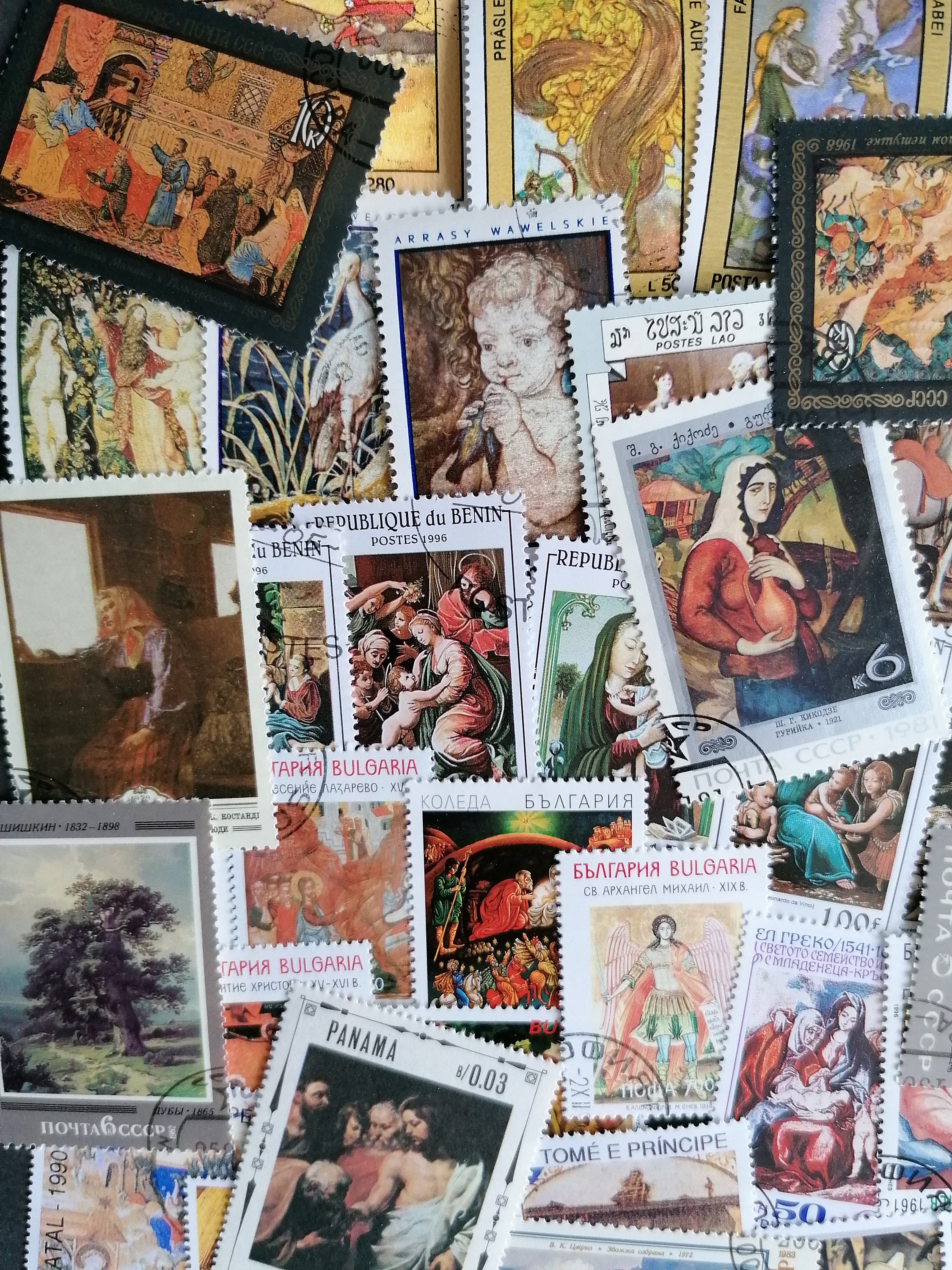 Postage Stamps. World MIX Paintings. Philately. Vintage Timbres ...