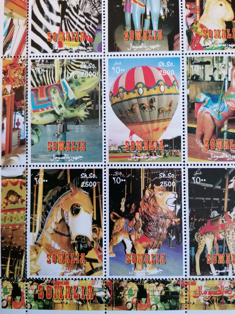 Vintage Somalia Postage Stamps: American Carousels, Philately - Etsy