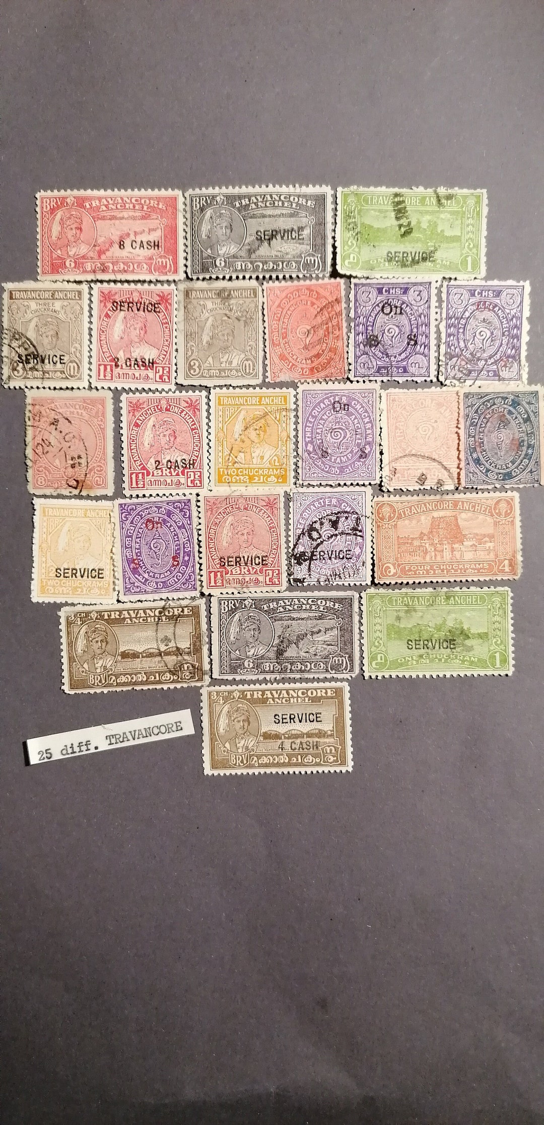 Postage Stamps. Travancore Kingdom Postage Stamps. Old, Rare Timbres ...