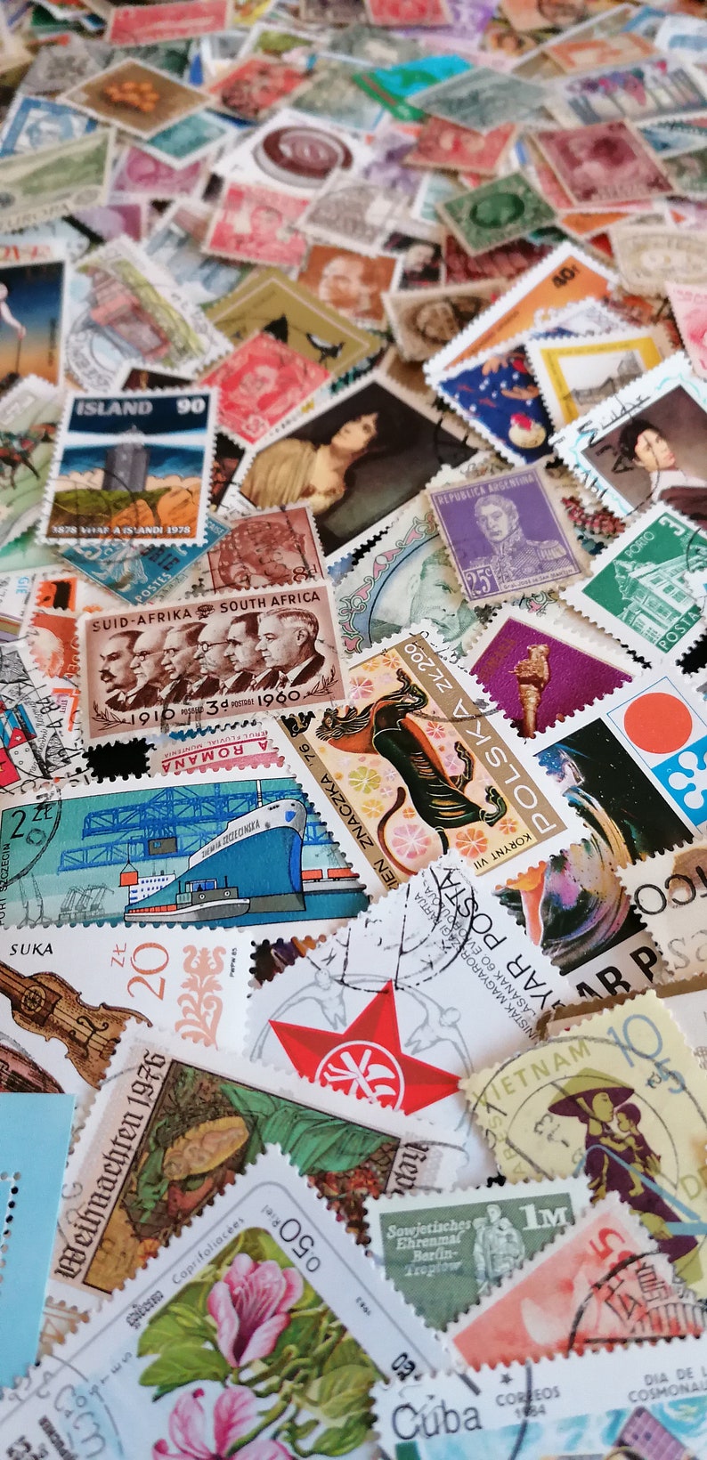 World Postage Stamps, Random Used Vintage World Postage Stamps Postal ...