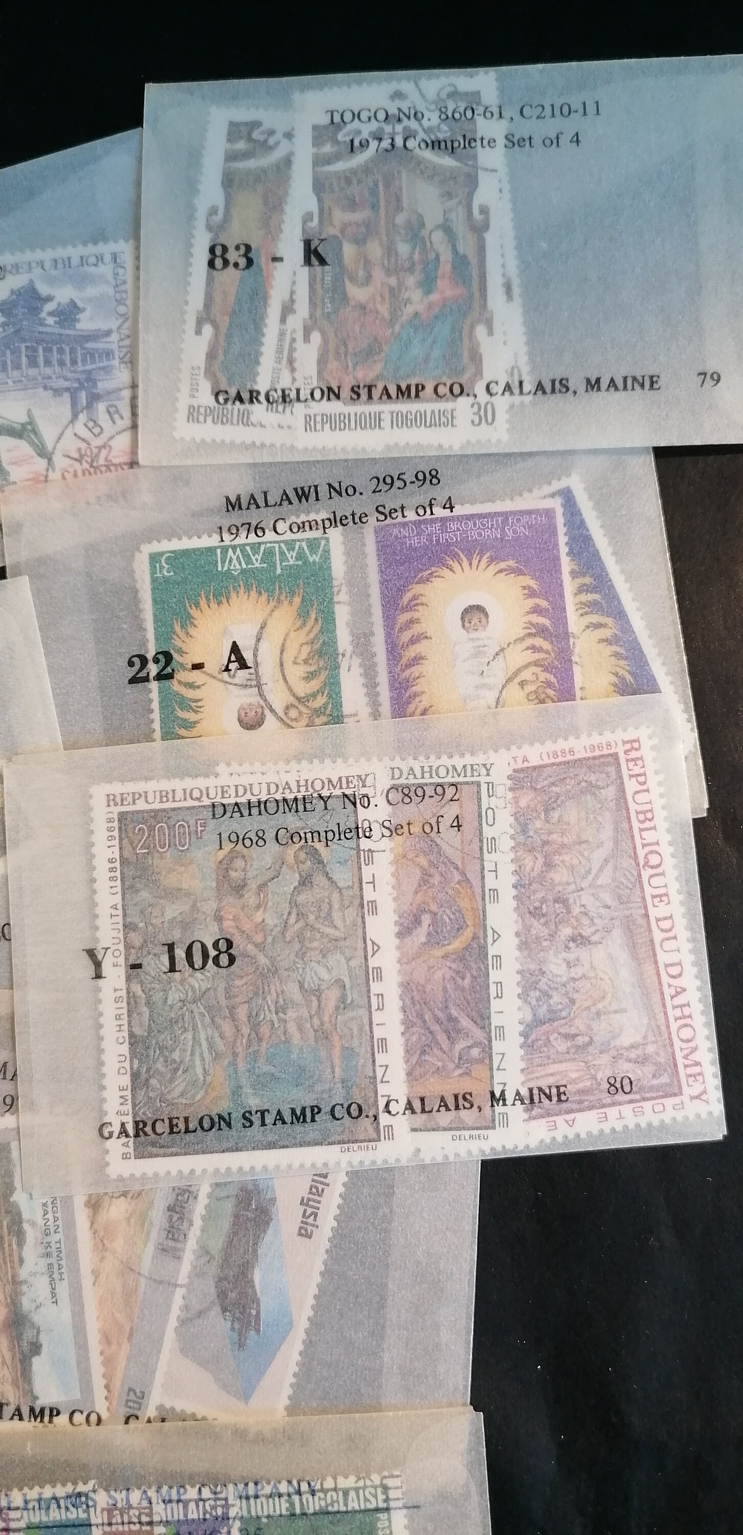 World Postage Stamps. 10 Complete Series of Stamps. Timbres. Philately ...