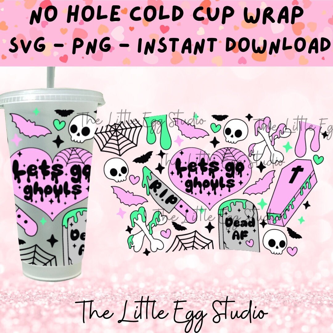 Spooky Pastel SVG, No Hole Cold Cup SVG, Halloween Cold Cup Svg, Spooky ...