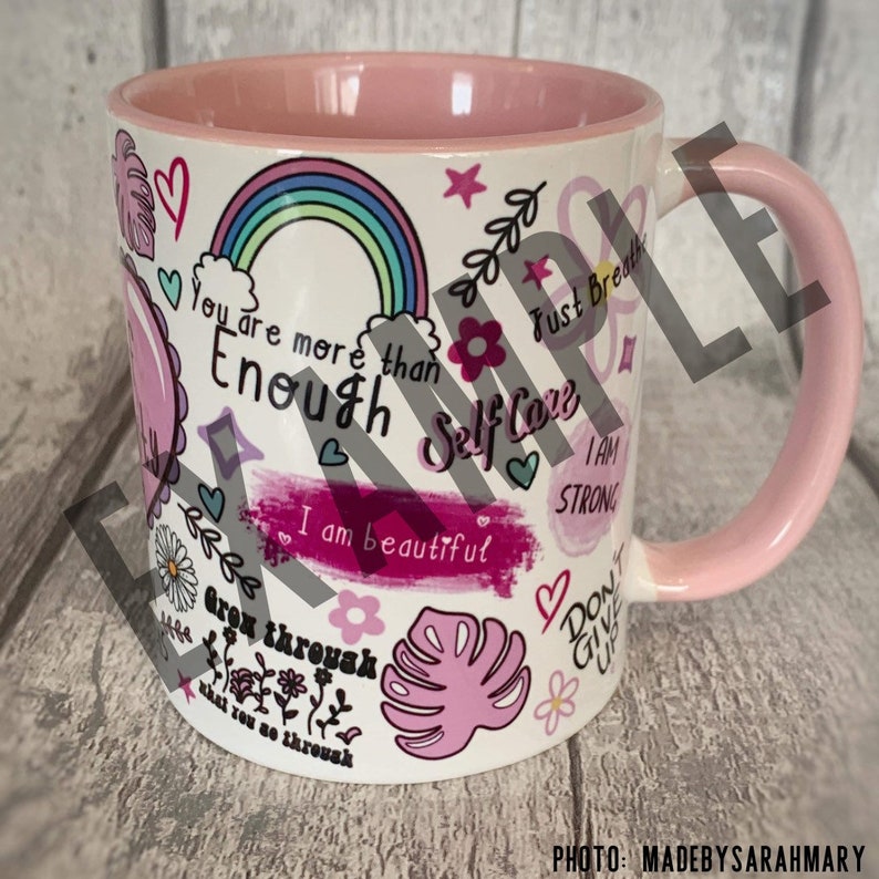 Cup of Positivity Mug PNG 11oz Mug Wrap for Sublimation - Etsy