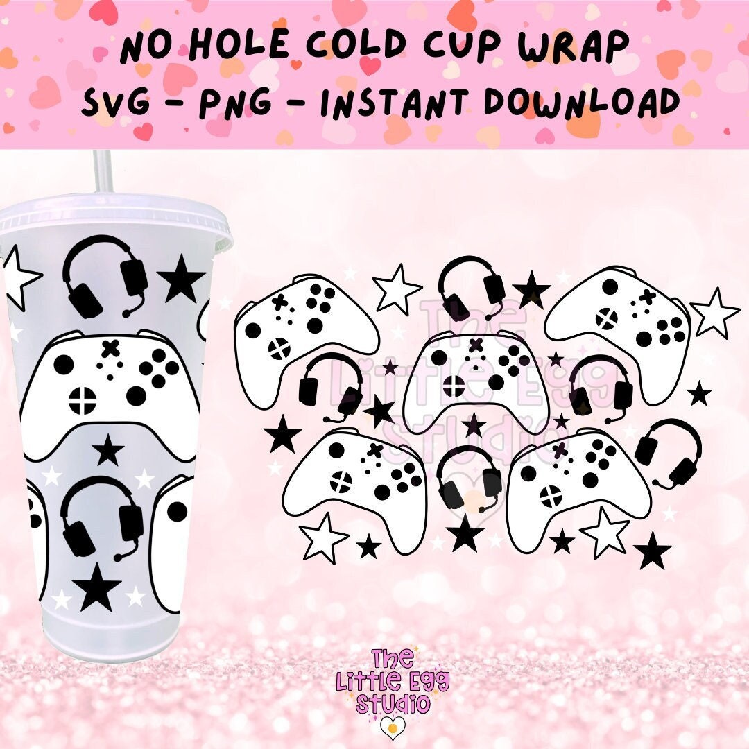 Gamer Controller SVG, No Hole Cold Cup SVG, Gamer Cold Cup Svg, Gaming ...